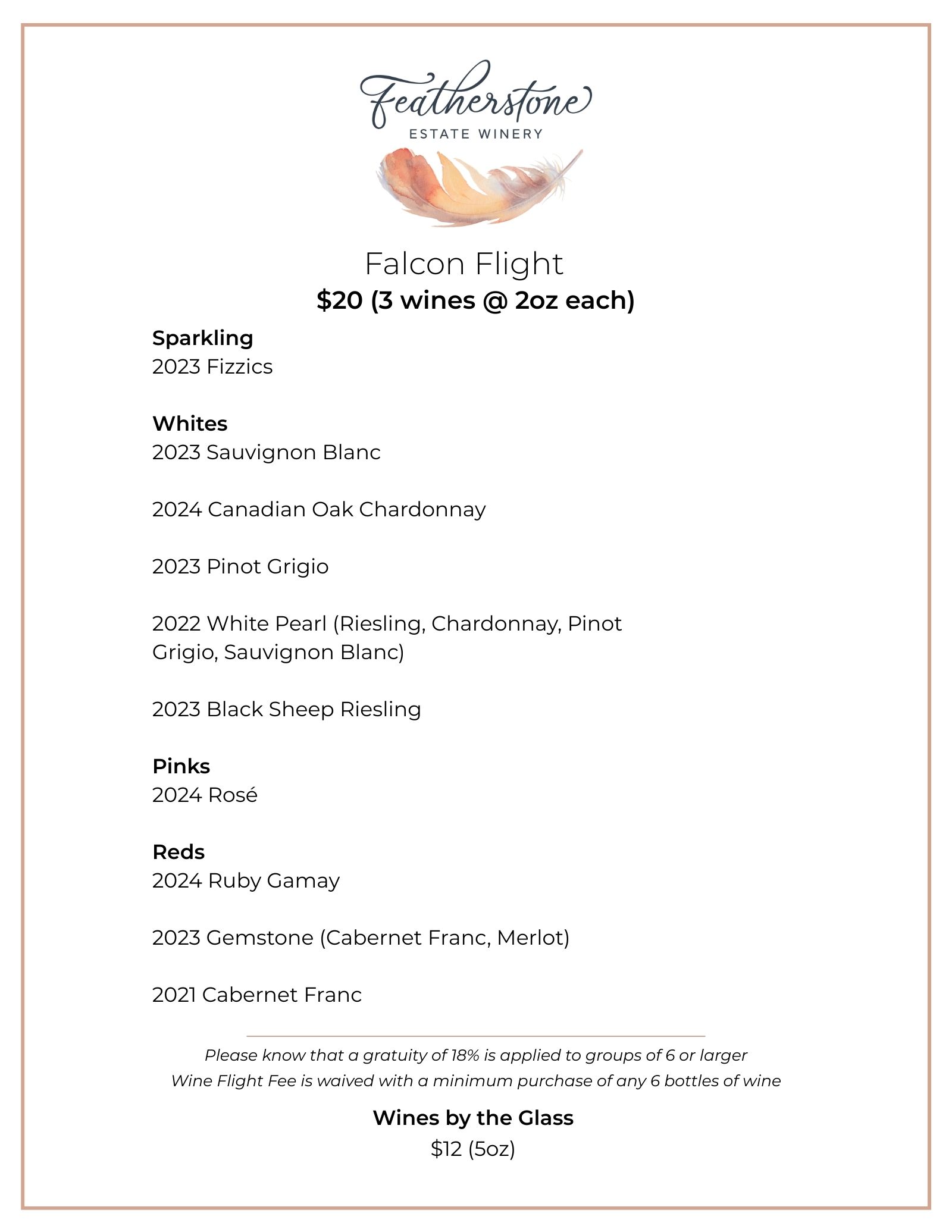 food-wine-menu | Featherstone Estate Winery